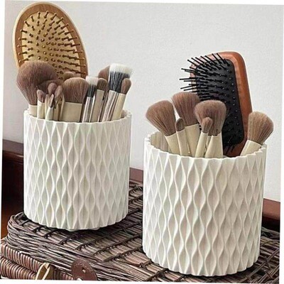 Rotate makeup brush organizer.Desktop storage box Multifunct