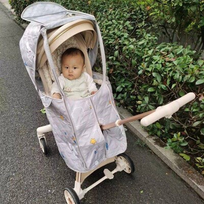 工厂好物婴儿车防风罩通用防雨推车雨罩全包围透明视窗宝宝车保暖