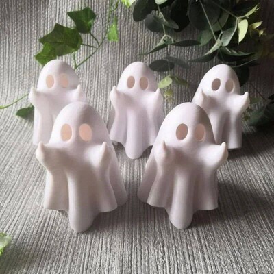 Halloween Lighted Middle Finger Ghost Resin Figurine Illumin
