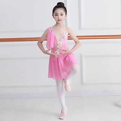 Children Ballet Dress Girls Pink Blue White Chiffon Classica
