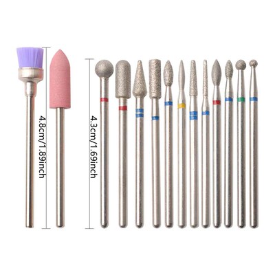14pcs/set Nail Drill Machine Bit Nail Gel Removal Polishing