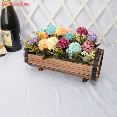Carbonized Wooden Flower Pot Succulent Plant Potted Planter