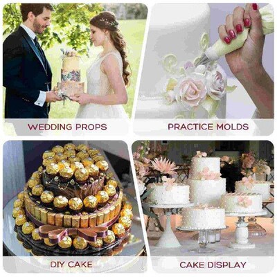 3 Pcs Foam Cake Model Baking Practicing Tool Round Wedding