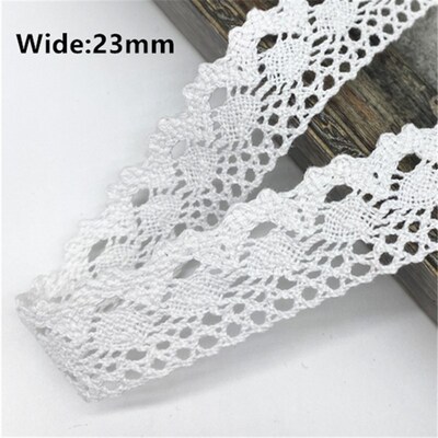 2yards White Cotton Lace Ribbon For Apparel Sewing Fabric Wh