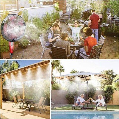 Garden Hose Misting Attachment Outdoor Misting Fan Kit with