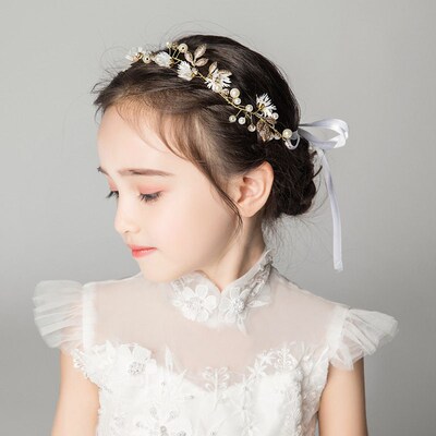 Sweet Flower Headband With Ribbon Wreath Wedding Party Ladie