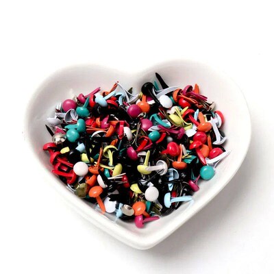 100pcs Mixed Multicolor Round Metal Studs Brads Embellishmen