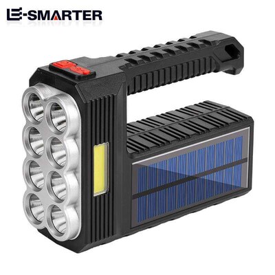 Strong flashlight solar rechargeable multifunctional super b