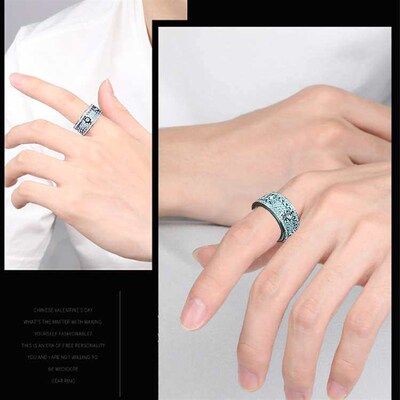 Time to Run Full Drill Sky Star Gear Rotatable Mens Ring Co