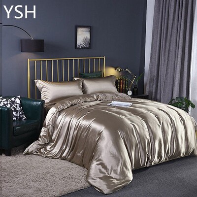 Washed Silk Four-piece Silky Silk Quilt ver Sheet Ice Silk B
