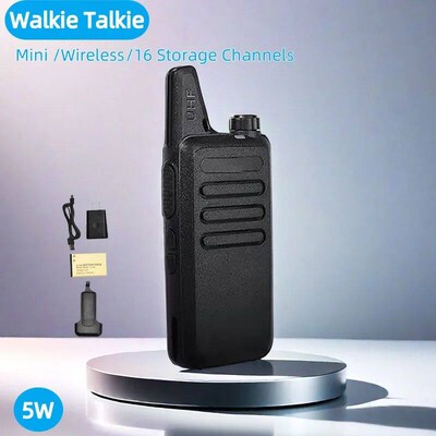 Portable Wireless Walkie Talkie Long Range UHF 16 Storage Ch