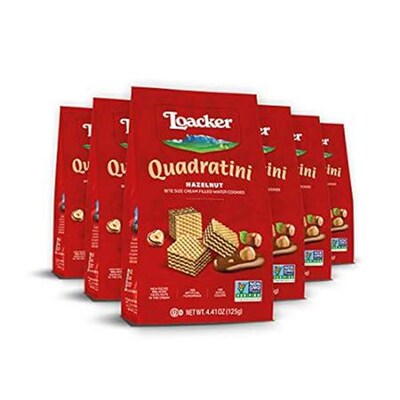 Loacker Quadratini Hazelnut Wafer Cookies SMALL - 30% Les