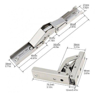 90 Degree Nickel-Plated Folding Door Shelf Hinge Hidden