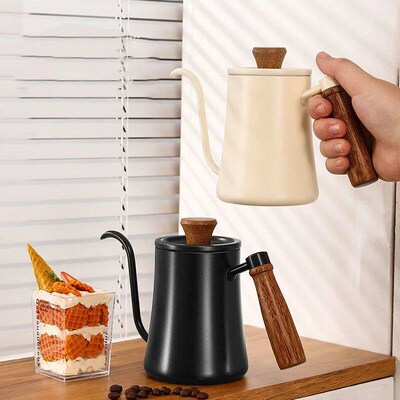 Portable Stainless Drip Jug Coffee Kettle With Thermometer 5