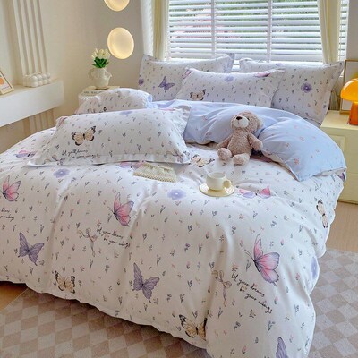 4pc bedsheet sets blanket duvet cover bed sheet linen double