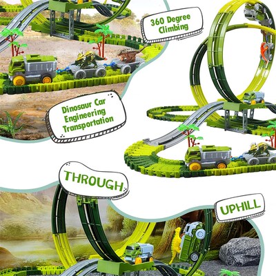 Children Electric Track Toy Car Dinosaur Car Kids Educationa