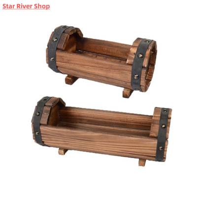 Carbonized Wooden Flower Pot Succulent Plant Potted Planter