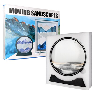 5/7/12inch Moving Sand Art Picture Round Glass 3D Deep Sea S