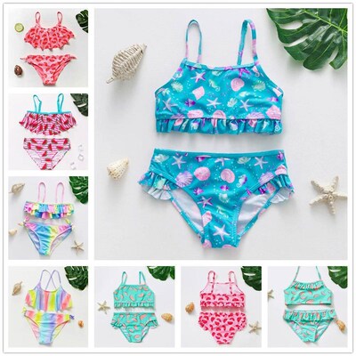 2~16Year Teenager Girls Swimwear Two pieces Girls swimsuit H