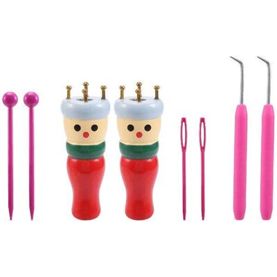 French Knitter Tool 2 Pack, Wooden Knitting Set Spool