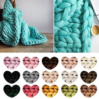 Handmade Chunky Knit Blanket Throw Cozy Couch Sofa Bed Cover