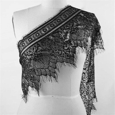 3 Yards Black&White Soft Floral Classic Lace Fabric Classic