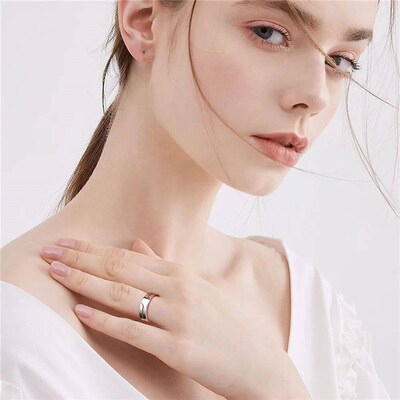 Skyrim Fashion Simple Stainless Steel Couple Ring for Men Wo