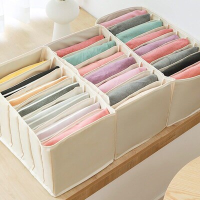 Jeans Clothes Divider Storage Box Closet Drawer Thick Pants