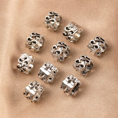 10 Pics Retro Alloy Hairpin Ethnic Spiral Hair Ring Coiled S