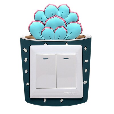 Cactus Switch Stickers Potted Plant Wall Protection Sticker