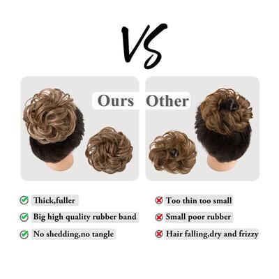 Synthetic Hair Bun Extensions Messy Curly Elastic Hair