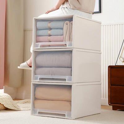1PC Transparent Single-Layer Drawer Storage Box Combinable C