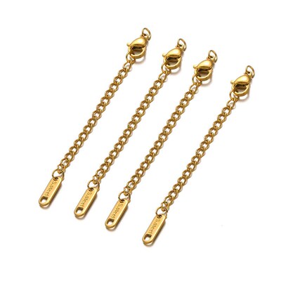 10pcs Stainless Steel Extension Chains with Lobster Clasps C