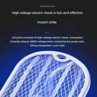 3-in-1 Electric Mosquito Swatter Rechargeable Foldable Mosqu