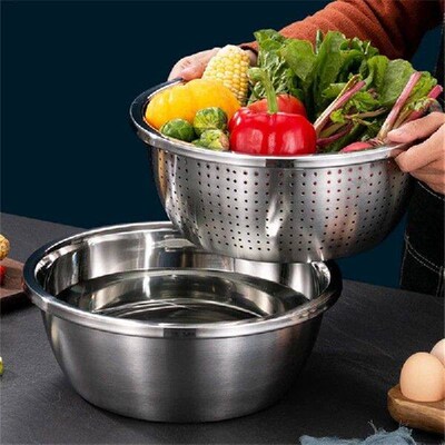 Stainless Steel Mixing Bowls Kitchen Soup Basin Set