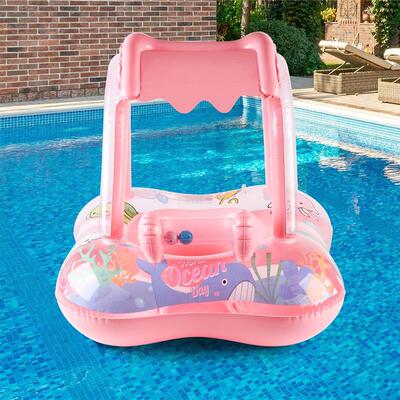 1pc Pool floats with canopy for Kids, Toddler Infant Pool Fl