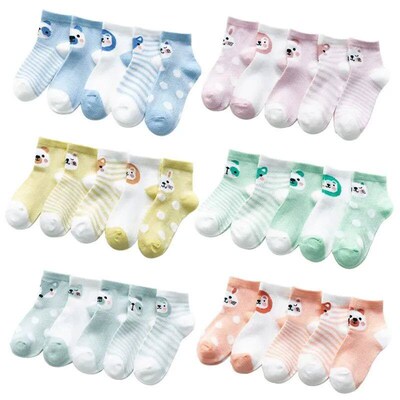 5Pairs/lot 0-24M Infant Baby Socks Baby Socks for Boys Girls