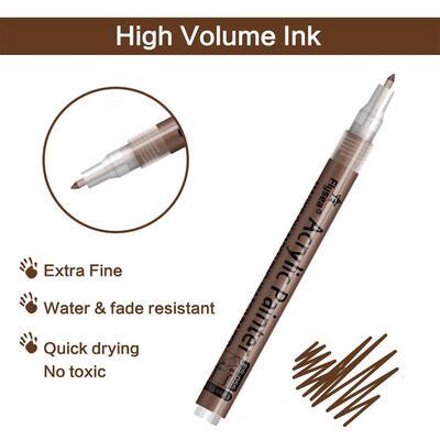 12 Pack Skin Tone Markers, 0.7mm Extra Fine Tip Acrylic Skin