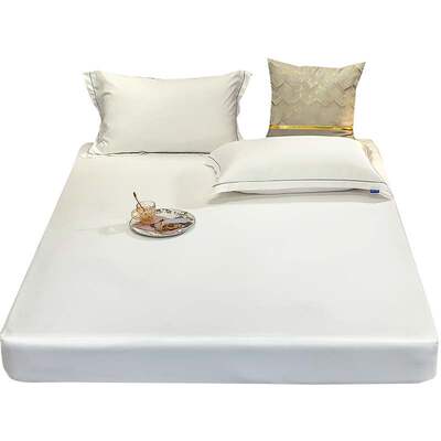 ice silk fitted sheet single satin cool feeling silky mattr