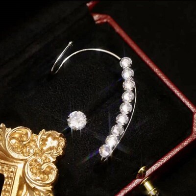 1 Pcs Shiny Single Row Zircon Ear Bone Clip Without Pierced