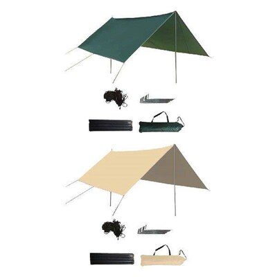 Camping Tarpaulin with Poles Waterproof Tent Tarpaulin