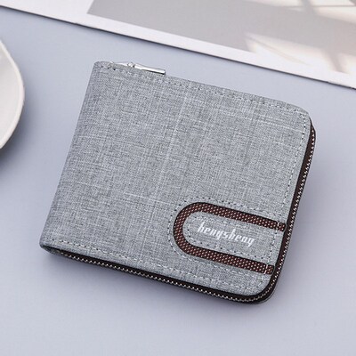 Casual Mens Short Wallet  Solide Short Wallets Men Zipper V