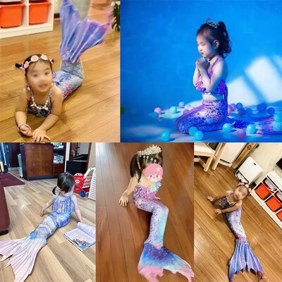 Kostum Putri Duyung Anak-anak Berenang Ekor untuk Anak Perem