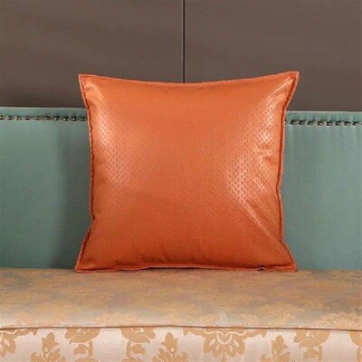 PU Leather Cushion Cover Zipper Pillows Cover 45x45cm For