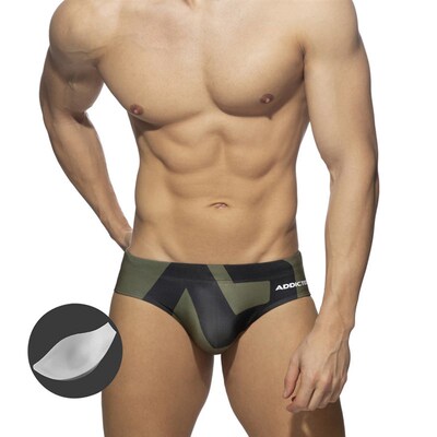 New Mens Low Rise With Push Pad Swim Briefs European Americ