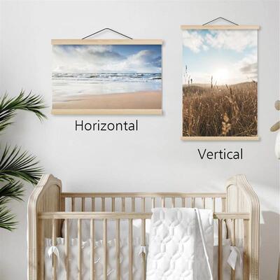 1PC Magnetic Teak Pine Wood Picture Poster Hanger Frames Pho