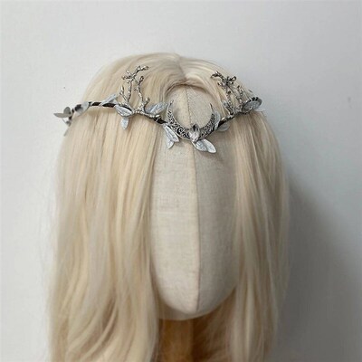 Handmade elf Black Moon Woodland Tiara Headband with Branche
