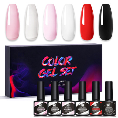 6Pcs Nail Gel Polish Set Semi Permanent Hybrid Gel Nail Varn