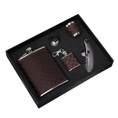 Hip Flask Gift Set Easy Filling & Pouring Stainless Steel