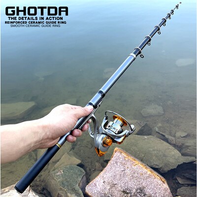 Dark Gray Telescopic Carp Fishing Rod, Short Rigid Telescopi